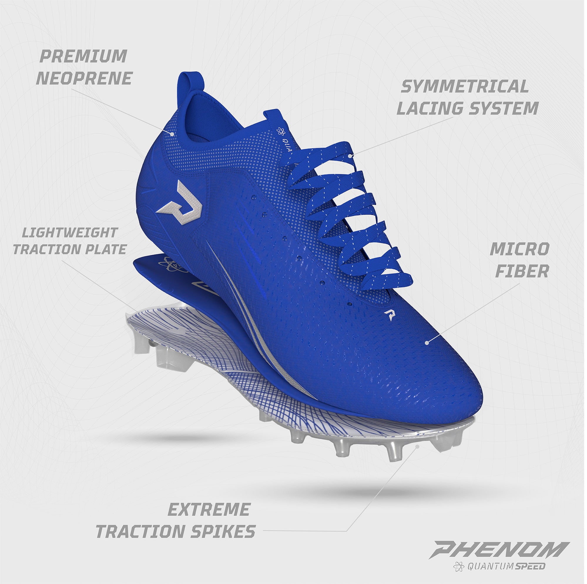 Quantum Speed: Football Cleats - Royal Blue — Phenom Elite Brand