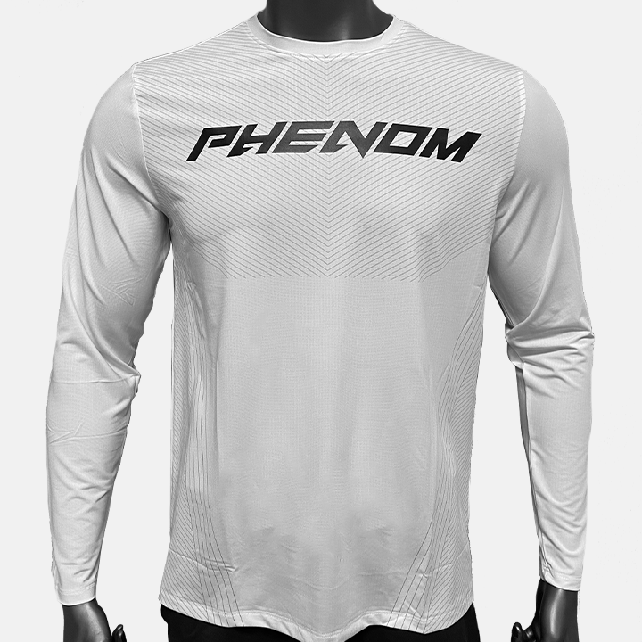 Phenom Classic Logo LS Tee - White — Phenom Elite Brand