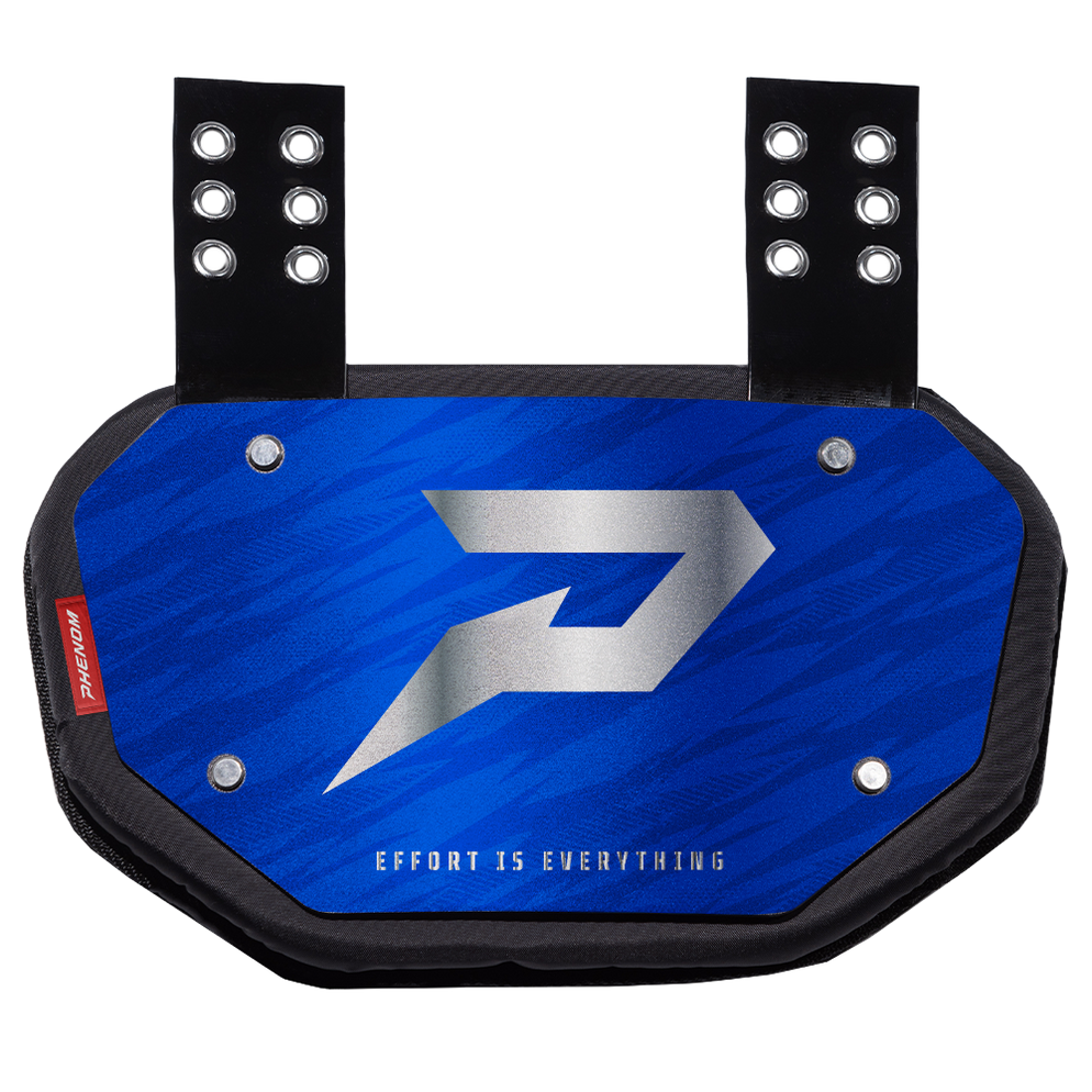 Phenom Elite Football Back Plate - Royal Blue with Chrome P Logo ...